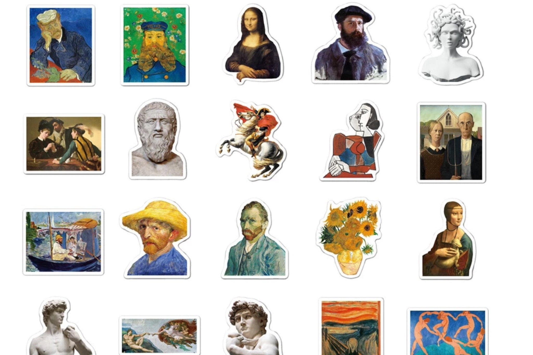 WORKS of ART Choose 25 or 50 Decals Artist Painter - Etsy