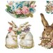 VINTAGE Style RABBITS and CATS 21 Transparent Stickers of Rabbits ...