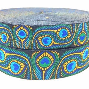 PEACOCK Ribbons Stunning Ribbons by the Yard Gorgeous Colors - Etsy