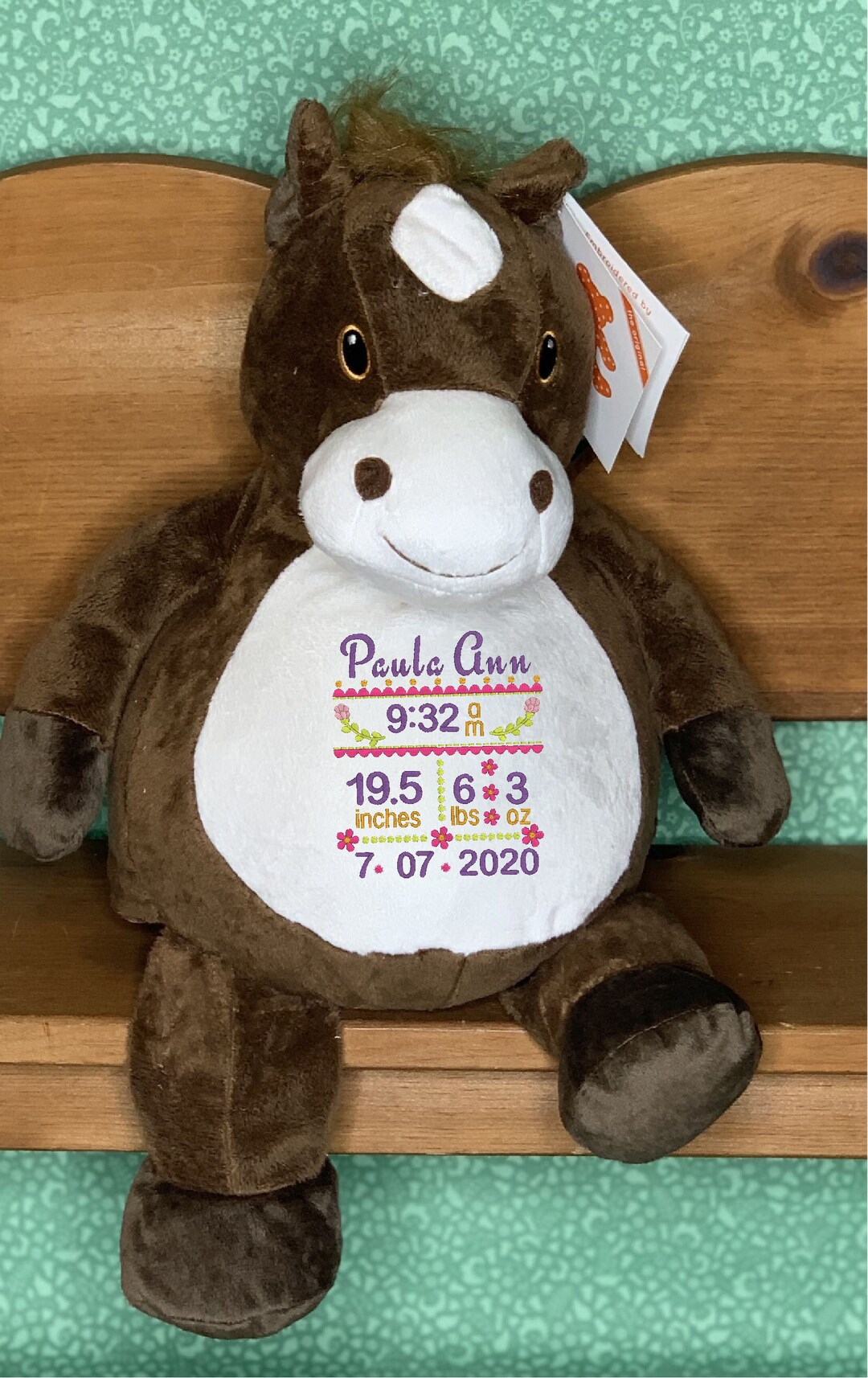 Horse, Stuffed Animal, Plush Animal, Baby Shower, Personalized Stuffed ...