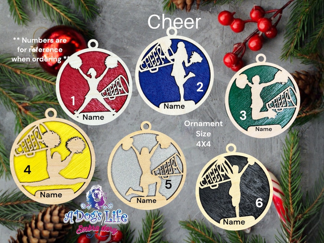 Personalized Cheerleader Christmas Ornament: Engraved Baltic Birch Wood ...