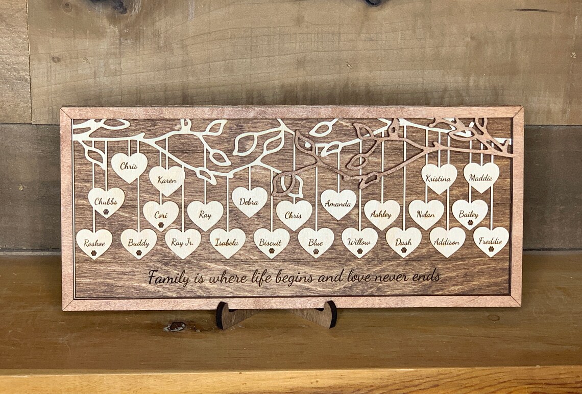Family Tree Wood Sign Wooden Family Tree Sign Mother's - Etsy