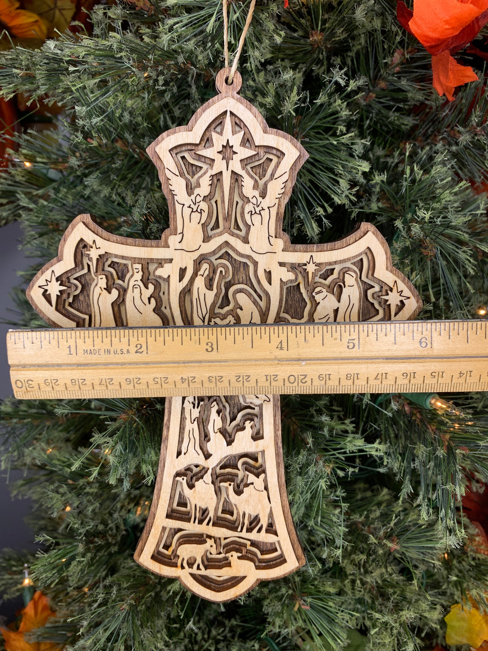 Nativity Scene Wooden Nativity Cross Cross Christmas Tree - Etsy