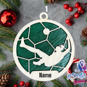 Soccer Wooden Ornament, Wood Ornament, Sports Ornament Personalized ...