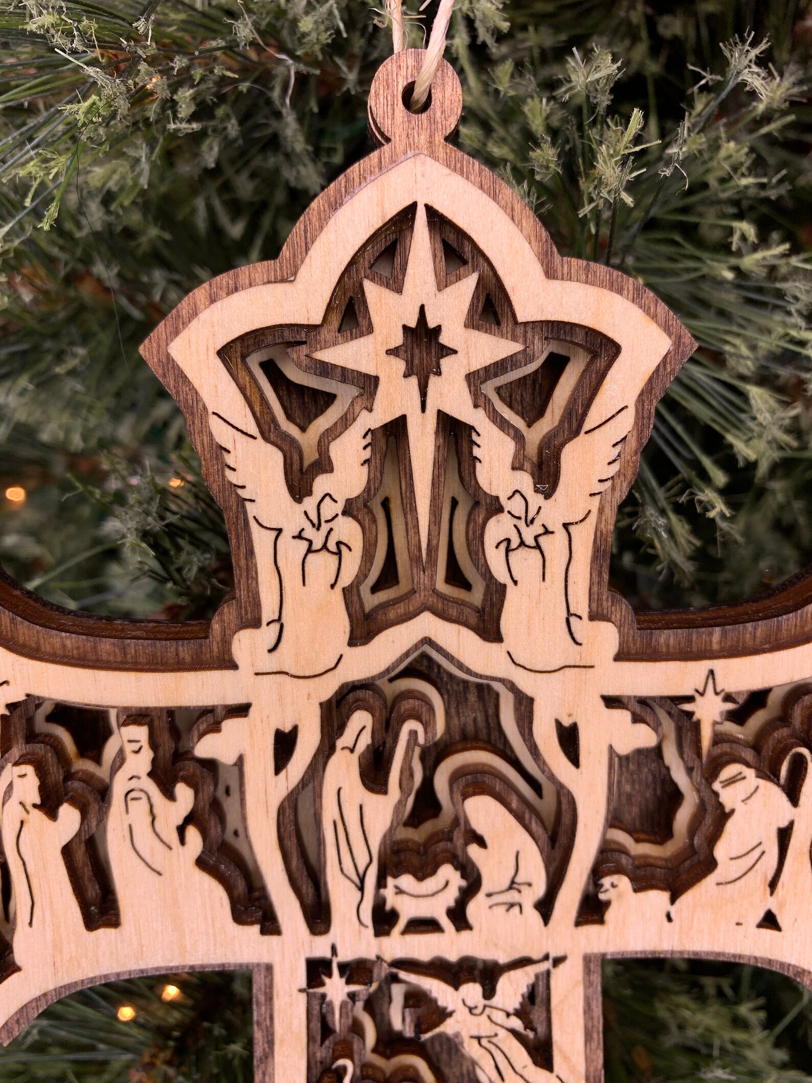 Nativity Scene Wooden Nativity Cross Cross Christmas Tree - Etsy