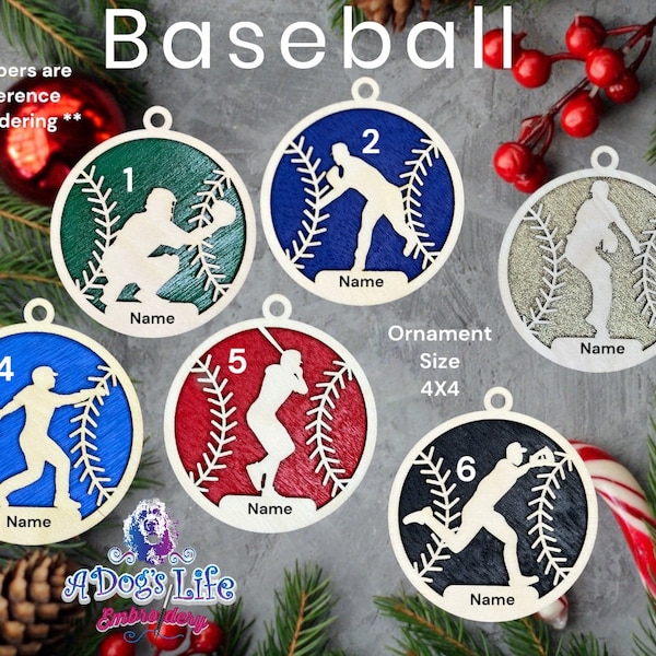 Personalized Christmas Baseball Ornament - Etsy