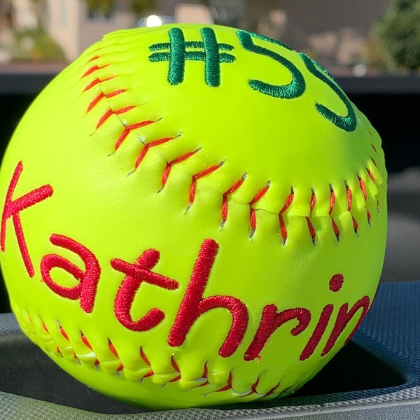Embroidered Softballs - Etsy