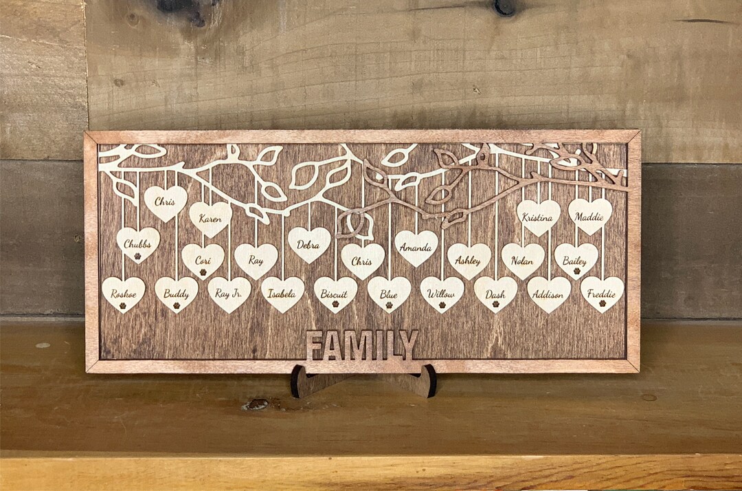 Family Tree Wood Sign, Wooden Family Tree Sign, Mother's Day Gift ...