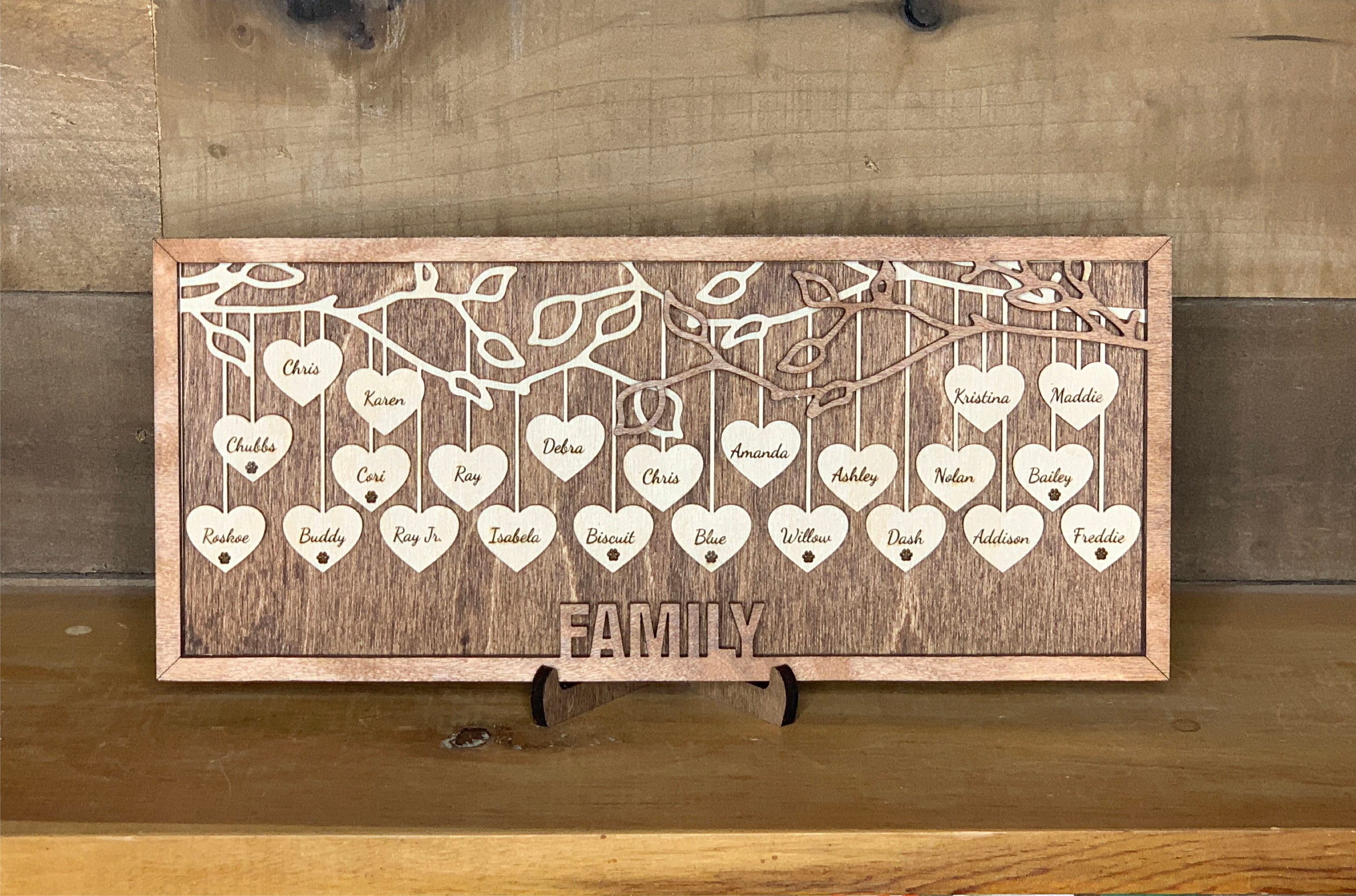 Family Tree Wood Sign Wooden Family Tree Sign Mother's - Etsy