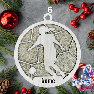 Soccer Wooden Ornament, Wood Ornament, Sports Ornament Personalized ...