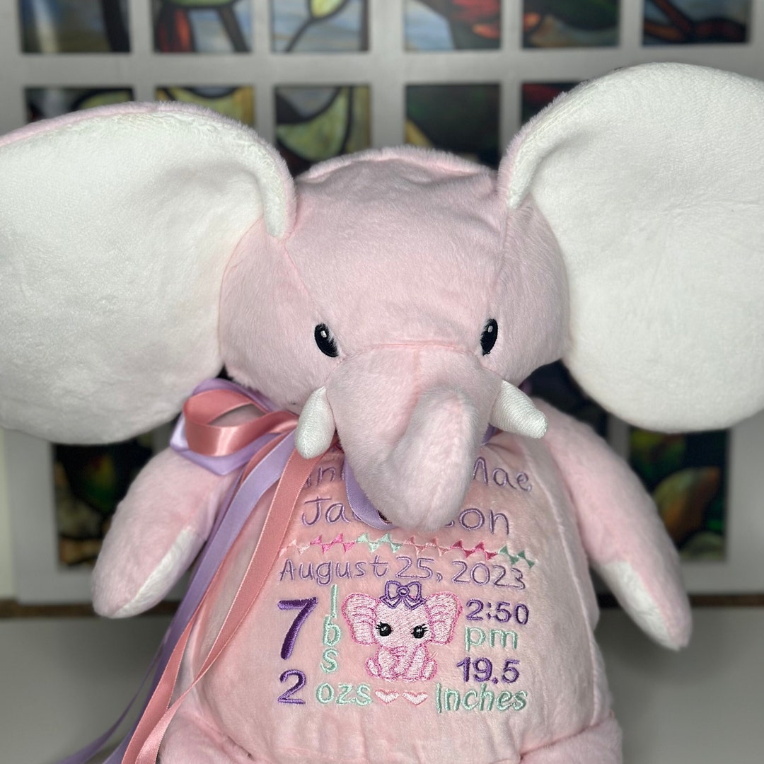 Pink Baby Elephant, Stuffed Elephant, Baby Pink Elephant, Elephant Baby ...
