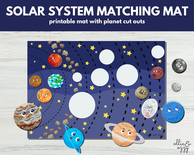PRINTABLE Full Solar System Matching, Solar System, Planet Matching ...