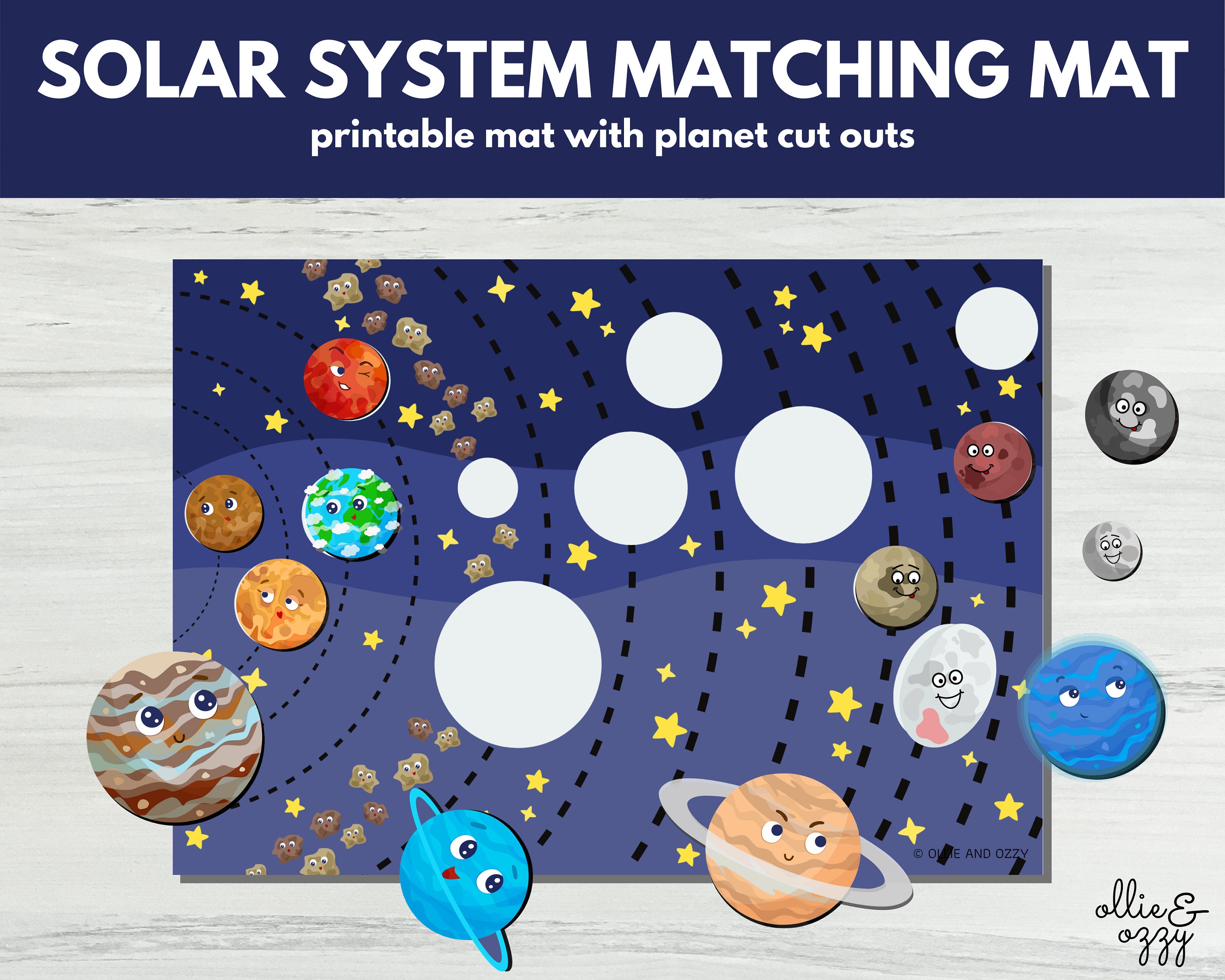 Printable Full Solar System Matching Solar System Planet Matching