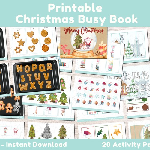 Christmas Busy Book Printable Busy Book for Toddler | Etsy