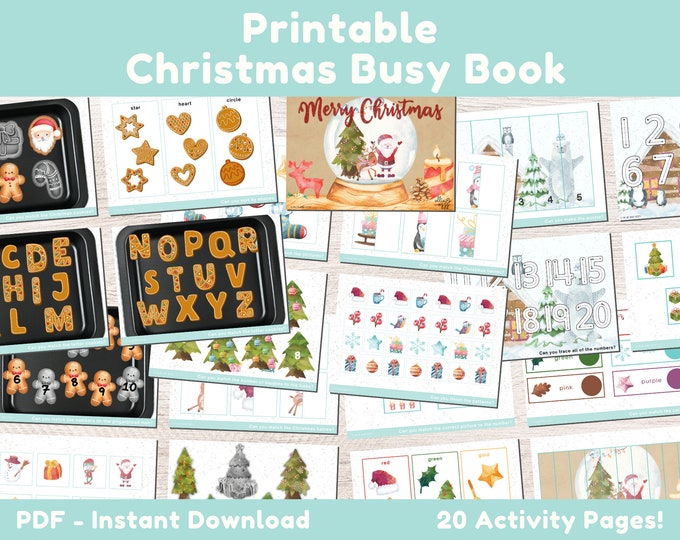 Christmas Busy Book Printable, Christmas Activity Book, Christmas ...