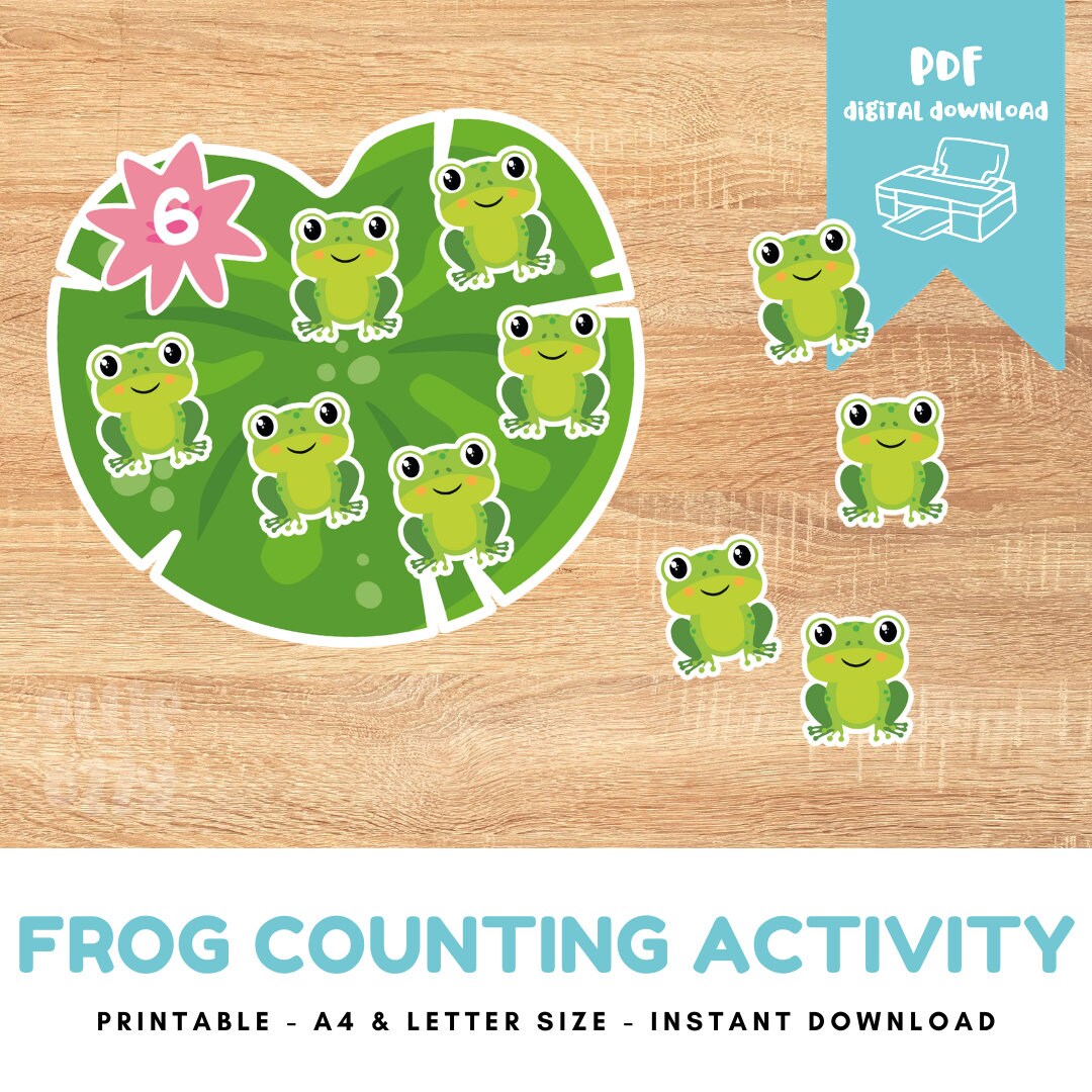 Frog Counting Activity, PDF Printable Counting Activity, Homeschool ...