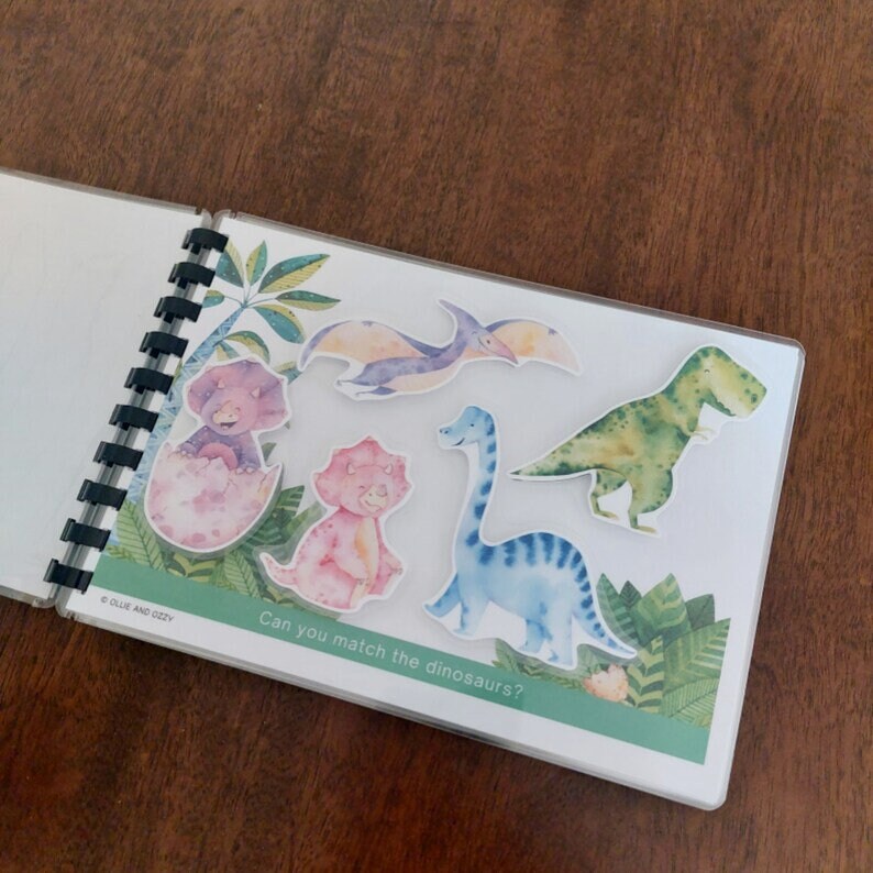 PRINTABLE Dinosaur Toddler Busy Book, Personalised Activity Book ...