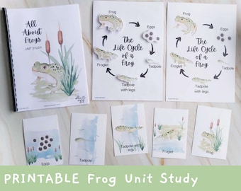 Frog Unit Study INSTANT DOWNLOAD, Life Cycle of a Frog, Kids Science ...