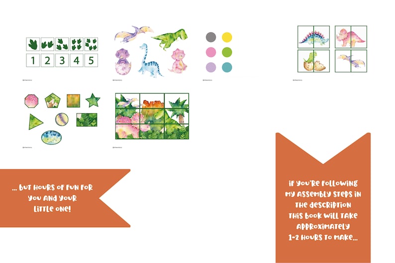PRINTABLE Dinosaur Toddler Busy Book, Personalised Activity Book ...