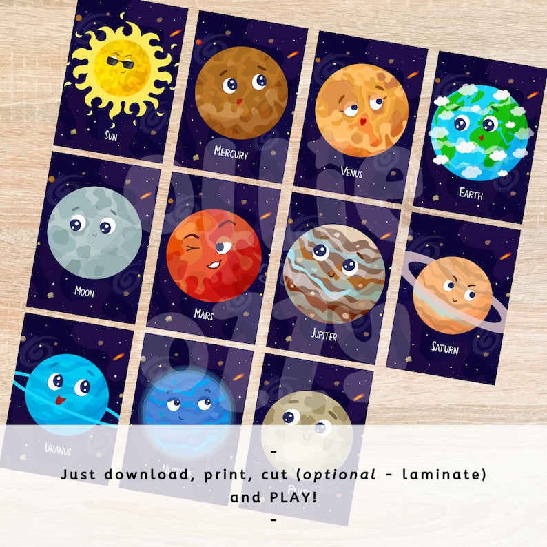 Planet Flashcards, PDF Printable Space Flashcards, Homeschool Science ...
