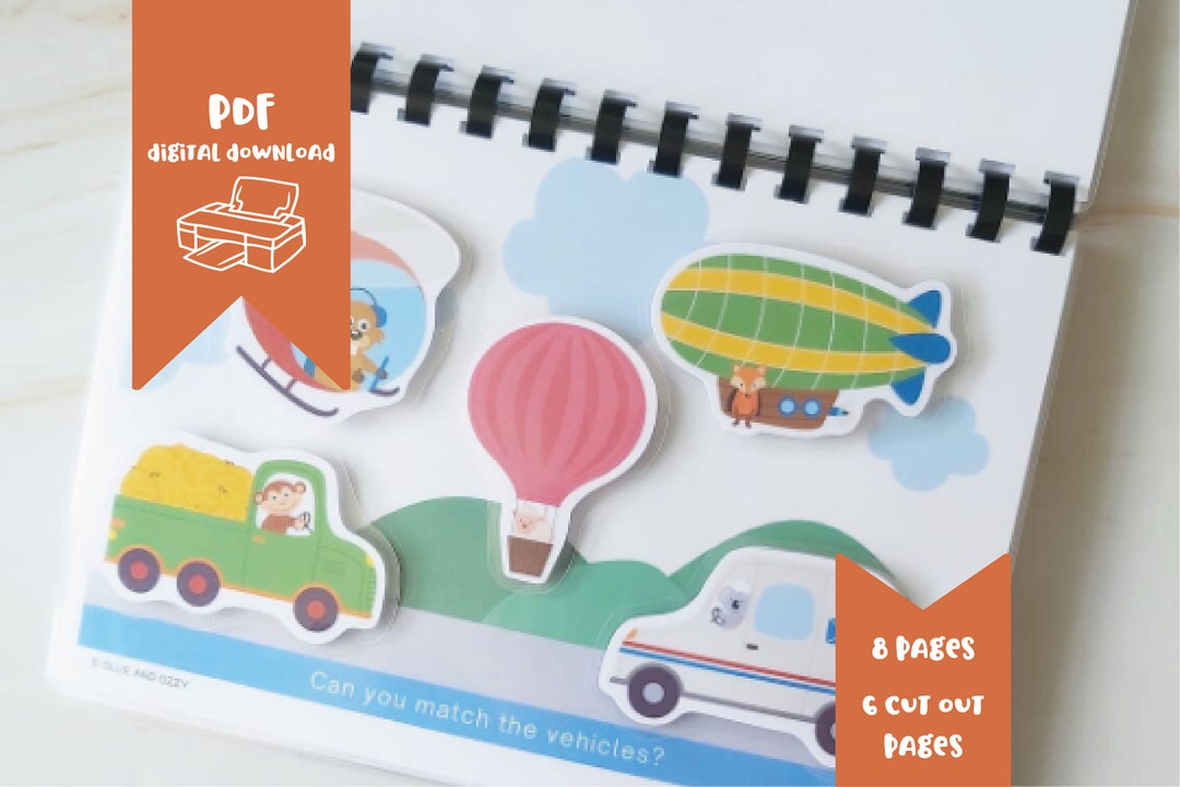PRINTABLE Transport Toddler Busy Book, Personalised Activity Book ...