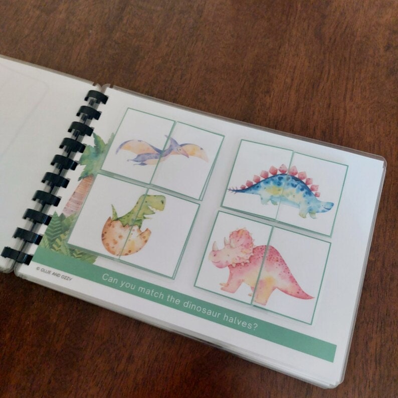 PRINTABLE Dinosaur Toddler Busy Book, Personalised Activity Book ...