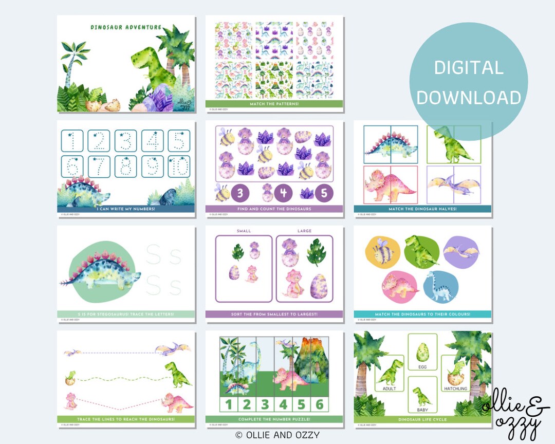 PRINTABLE Dinosaur Learning Folder, Early Years Learning Resources ...