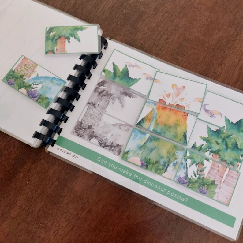 PRINTABLE Dinosaur Toddler Busy Book, Personalised Activity Book ...