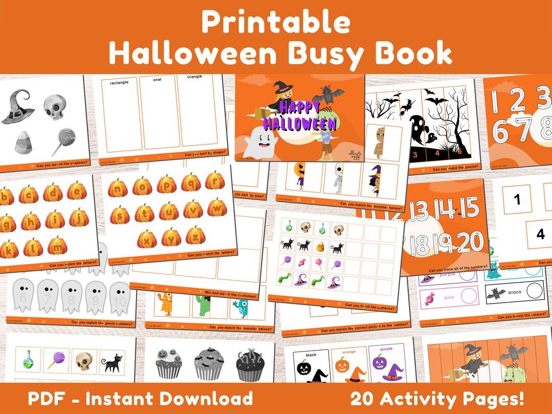 PRINTABLE Halloween Busy Book, Halloween Printable Activity Book ...