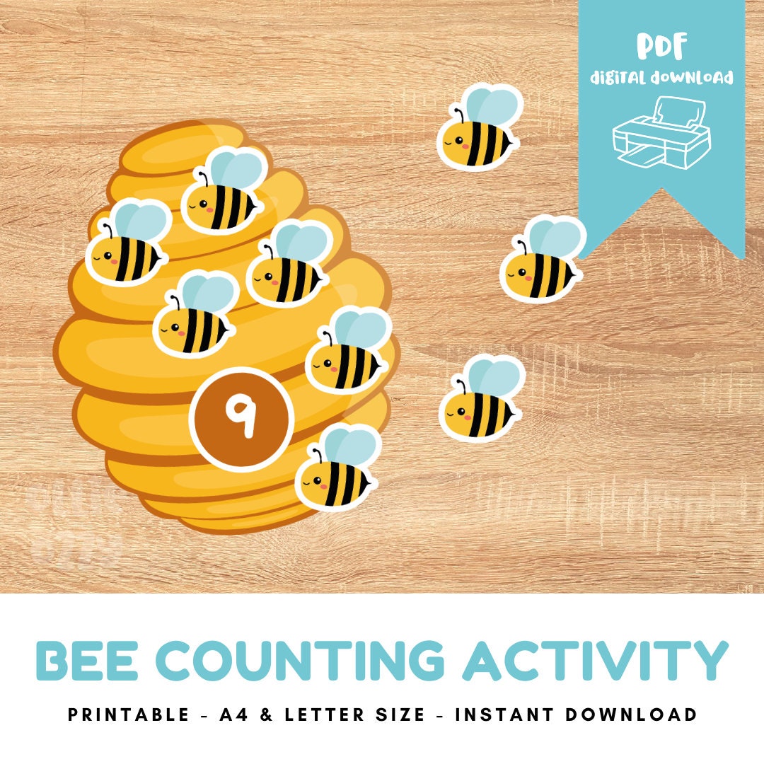 Bumble Bee Counting Activity, PDF Printable Counting Activity ...