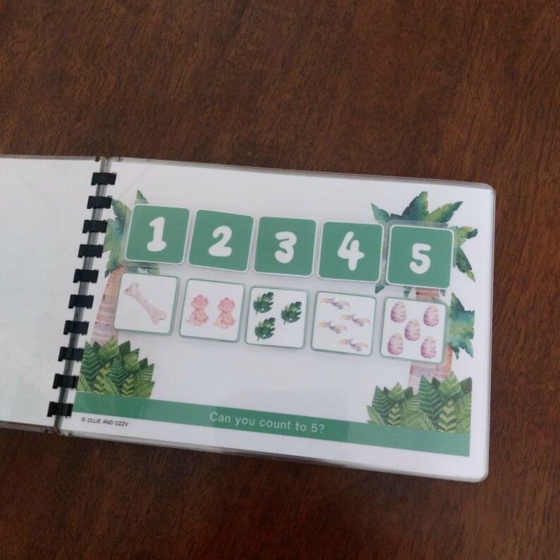 PRINTABLE Dinosaur Toddler Busy Book, Personalised Activity Book ...