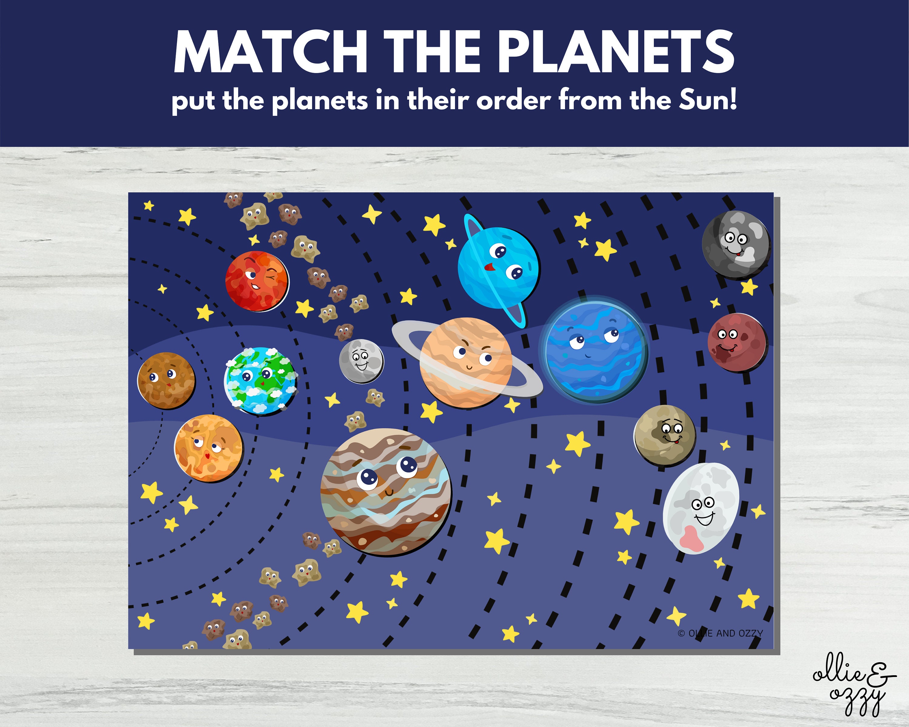 PRINTABLE Full Solar System Matching, Solar System, Planet Matching ...