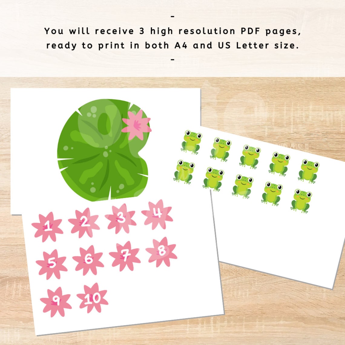 Frog Counting Activity, PDF Printable Counting Activity, Homeschool ...