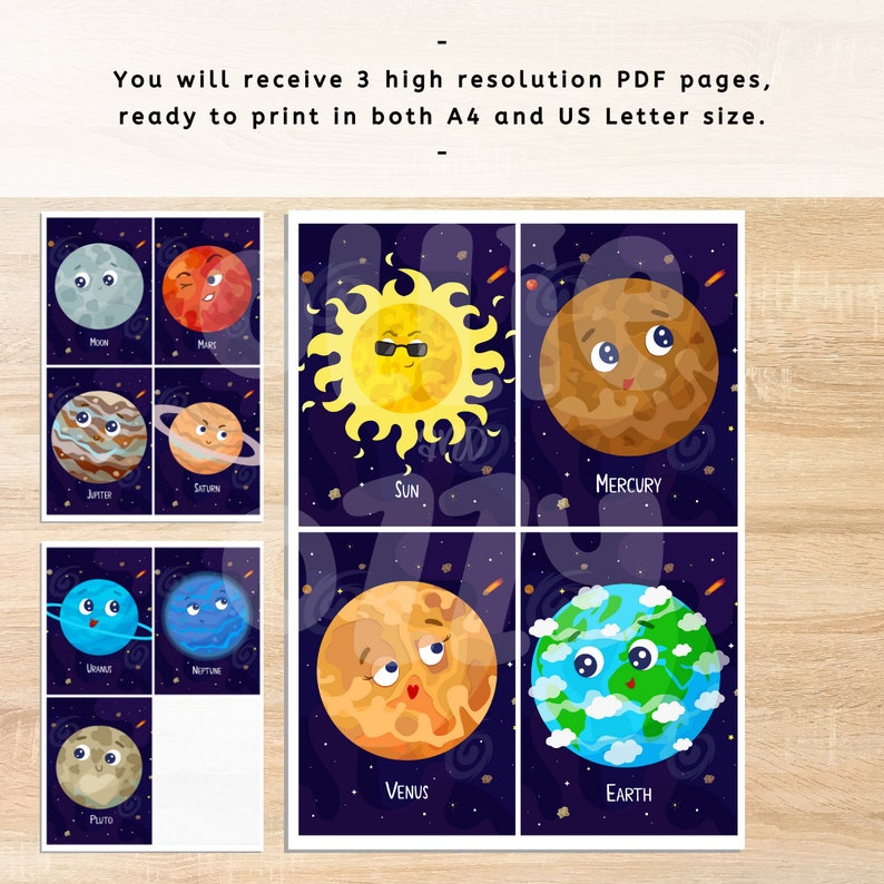 Planet Flashcards, PDF Printable Space Flashcards, Homeschool Science ...