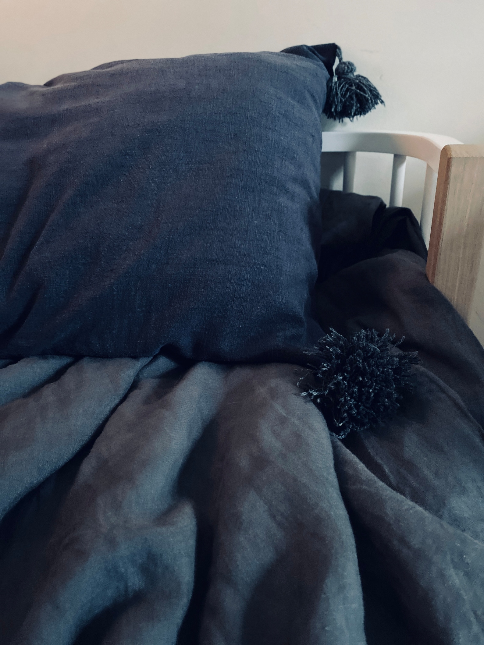 Boho Linen Cushion With Tassels, Decorative Pillow, Throw Cushion, King ...