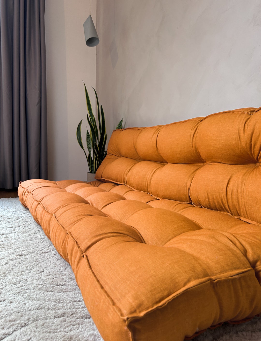 Linen Floor Sofa, Floor Cushion – Floor Futon Cushion, Custom Size ...