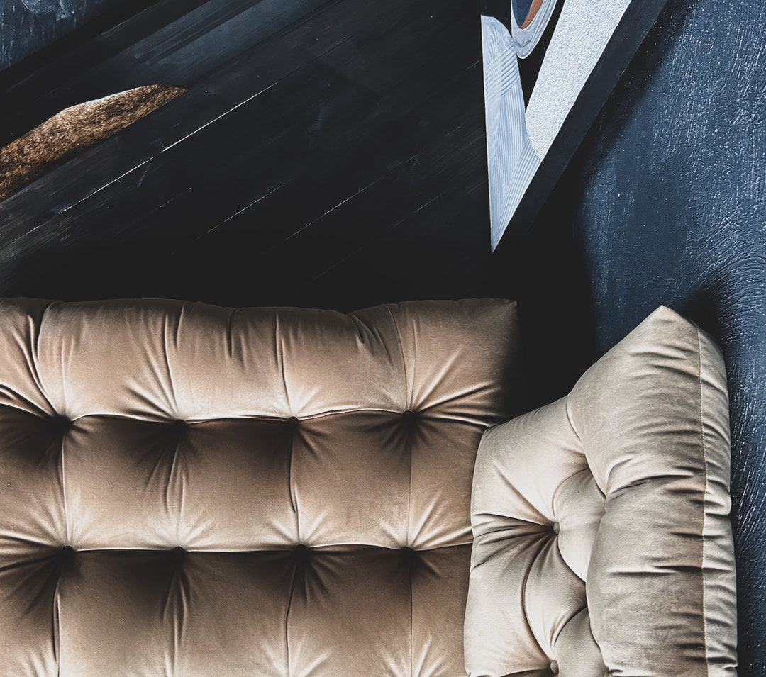 Tufted Velvet Boho Futon Style Floor Cushion: Cozy Reading Nook Cushion ...