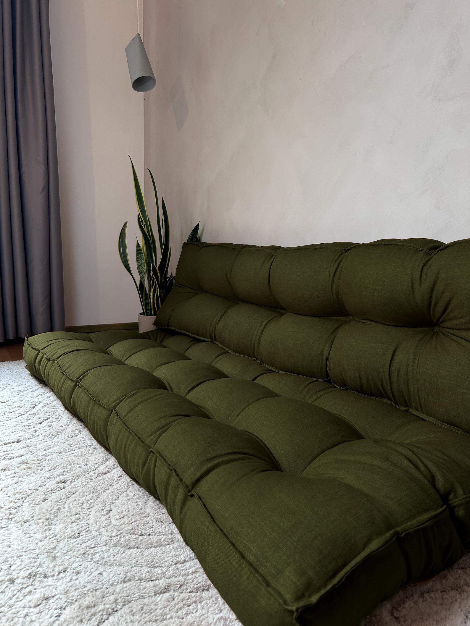 Dark Grey Linen Floor Cushion, Multiple Colors and Sizes. Custom Size ...