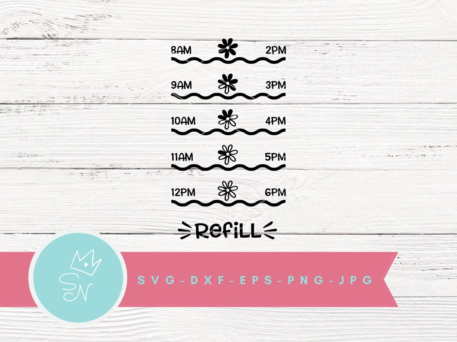 Water Tracker SVG Flower Svg Water Bottle Svg Drink Your | Etsy