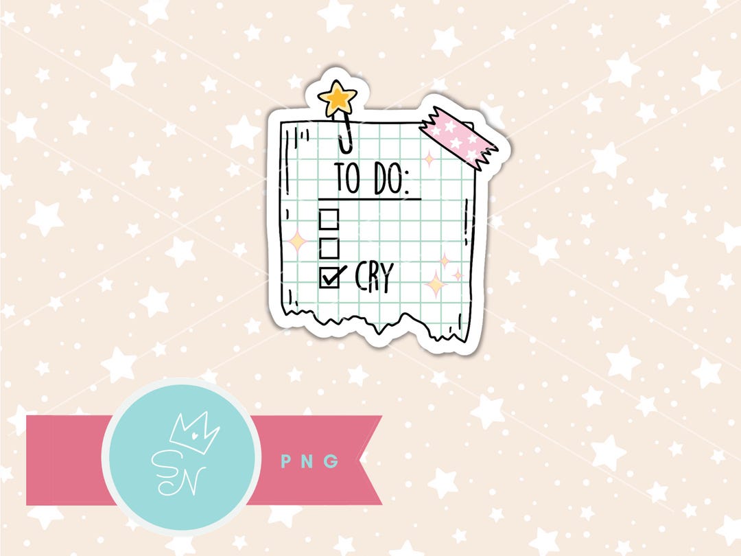 To Do List Cry PNG, Sticker Design for Planner Water Bottle Journal ...