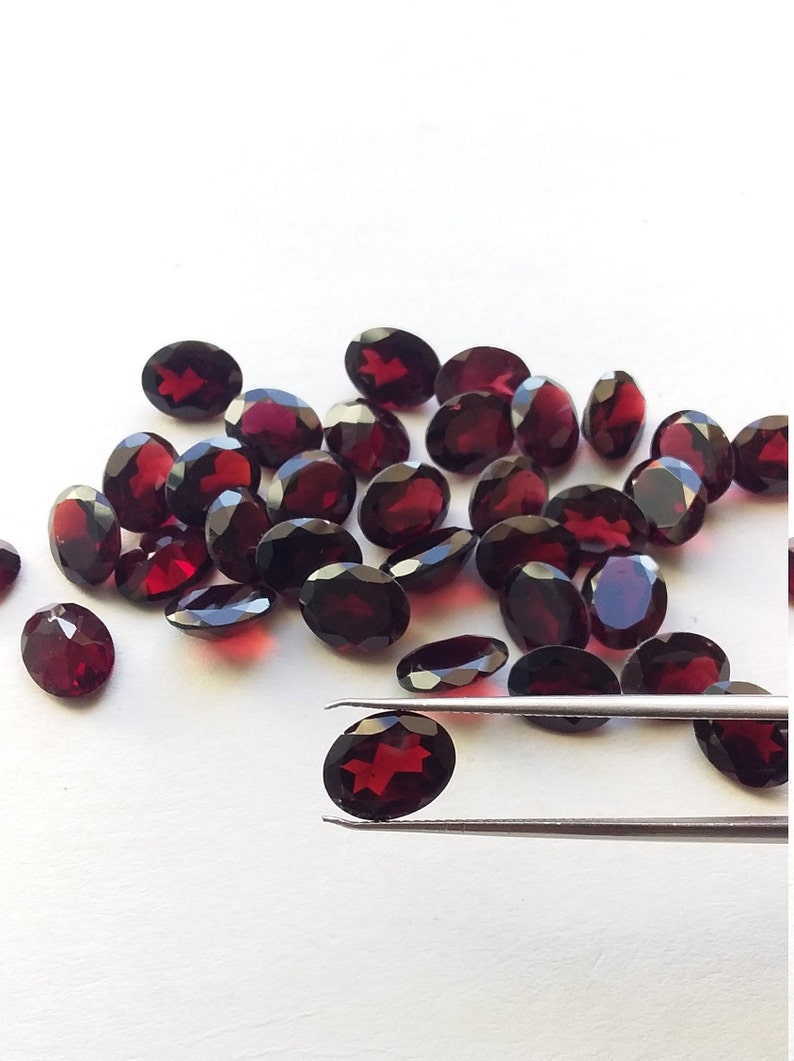 Natural Red Garnet Oval Cut 7x9mm Oval Garnet 5 Pc Lot Oval - Etsy