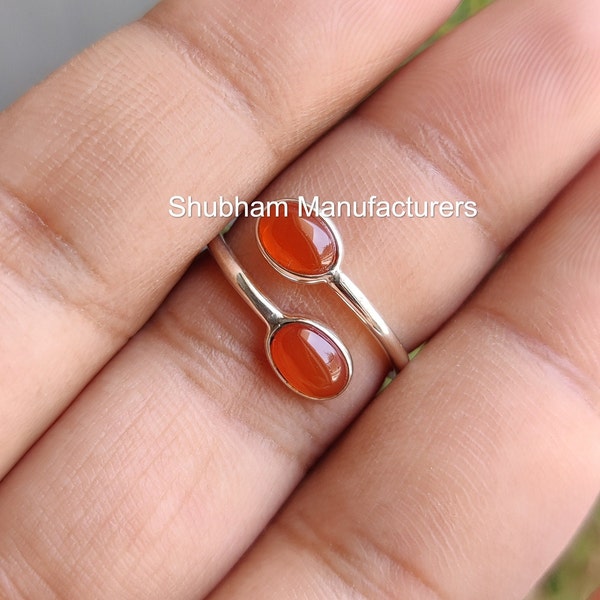 Orange Gemstone Ring - Etsy