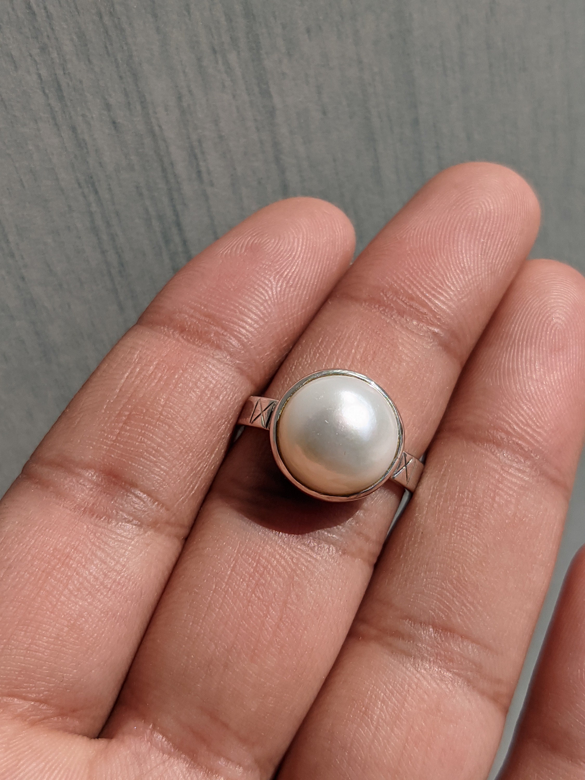 925 Sterling Solid Silver Pearl Ring, Handmade Gemstone Ring, June ...
