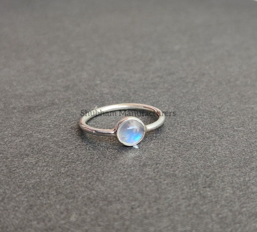 Rainbow Moonstone Ring, 925 Sterling Silver Ring, Tiny Moonstone ...