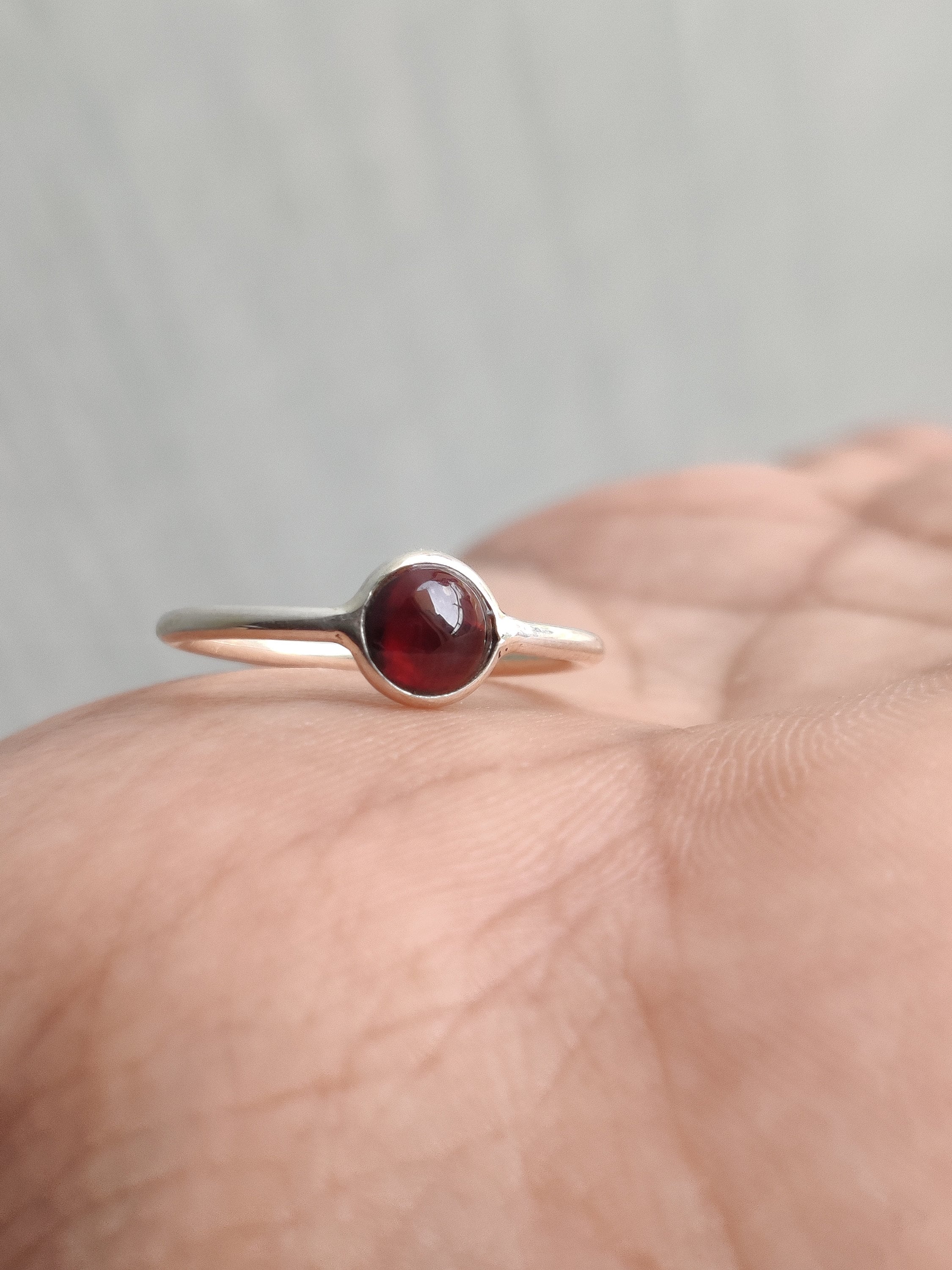 Natürlicher Granat Ring 925 Sterling Silber Ring Winziger | Etsy