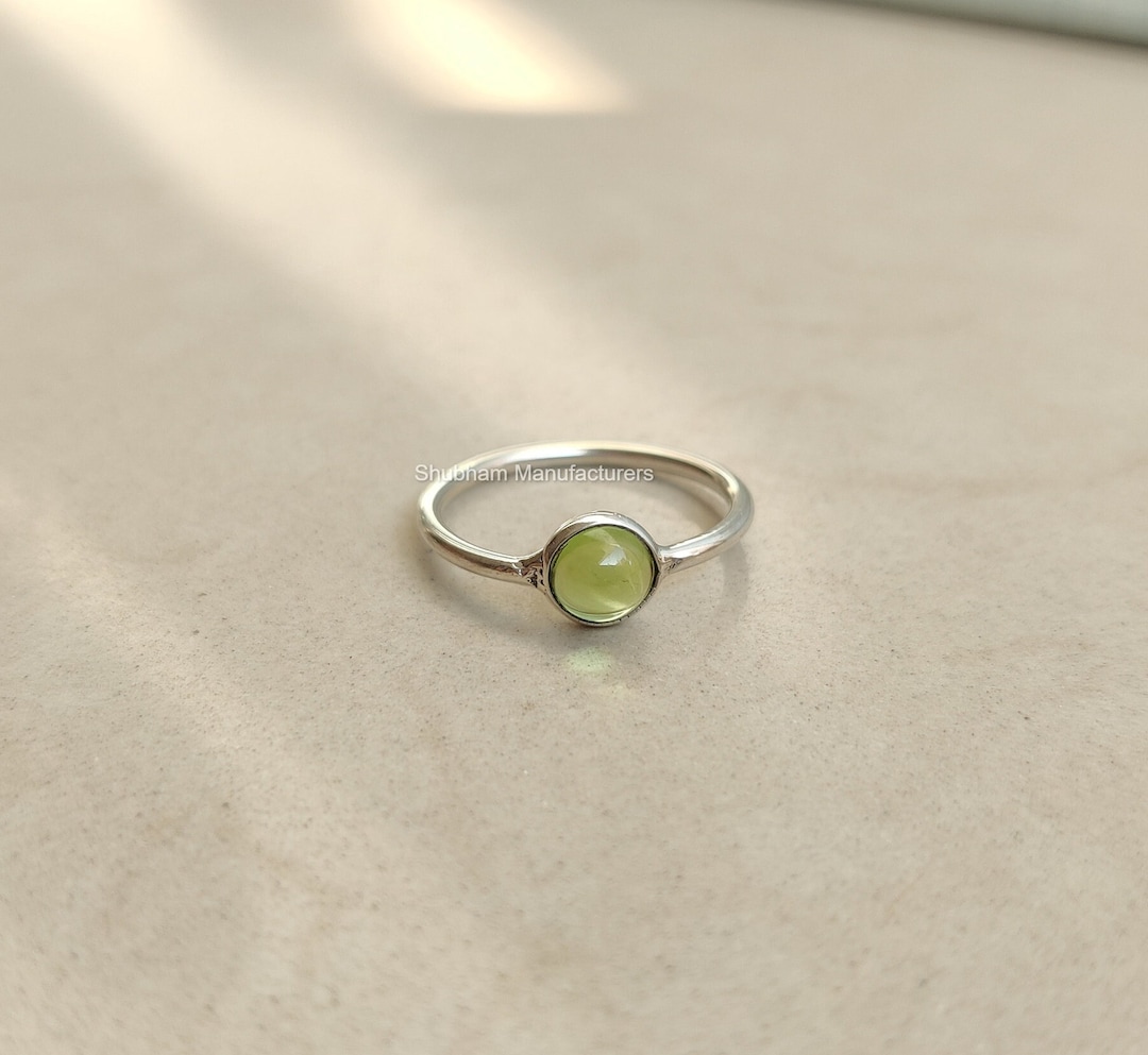 Natural Peridot Ring, 925 Sterling Silver Ring, Tiny Peridot Minimalist ...