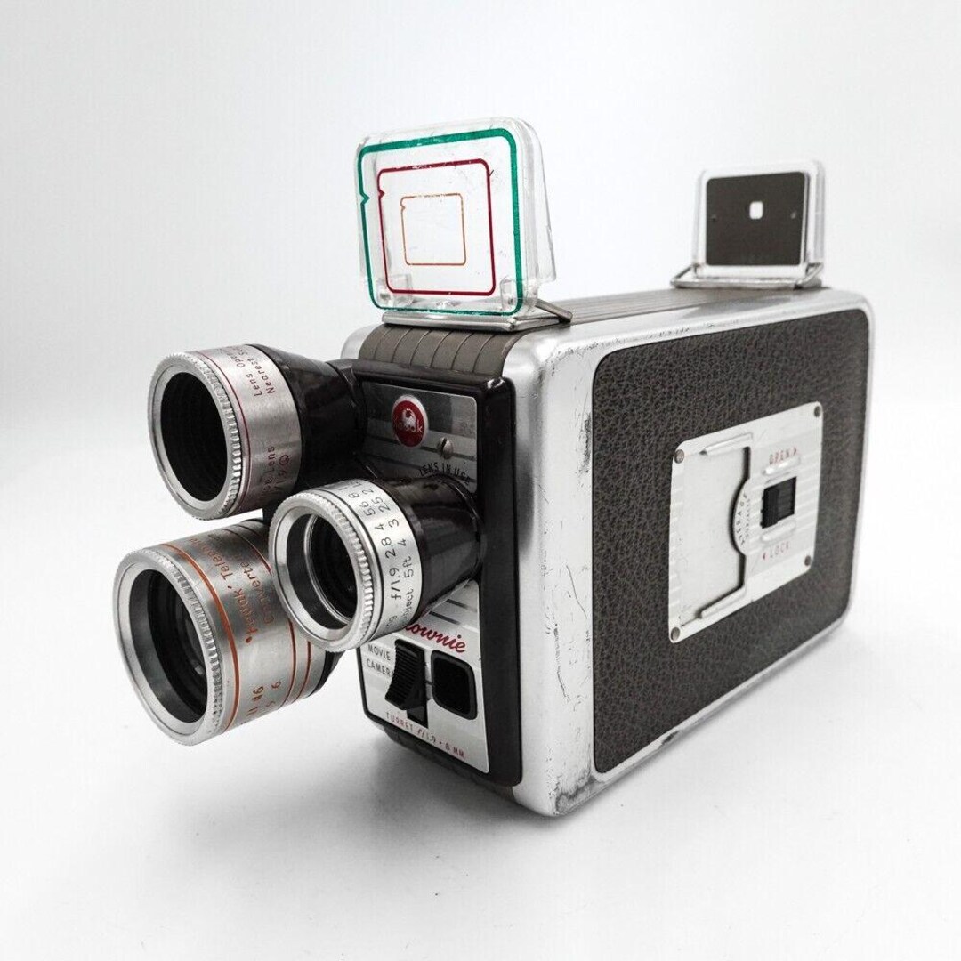 Kodak Brownie Triple Lens Turret Double 8mm Cine Film Camera - Fully ...