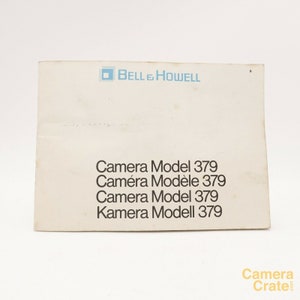 Bell & Howell Model 379 Super 8 Cine Film Camera Manual / Instructions ...