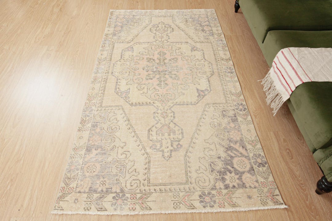 Vintage Walk in Closet Rug, Retro Geometric Office Carpet 4'3" X 7'5 ...