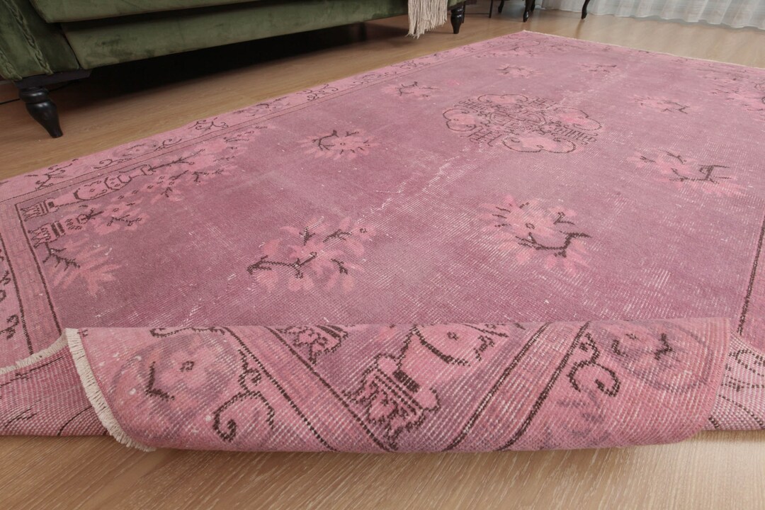 5x9 Pastel Pink Rug, Dining Room Rug, Bed Plan Rug, 4'11" X 8'11 ...